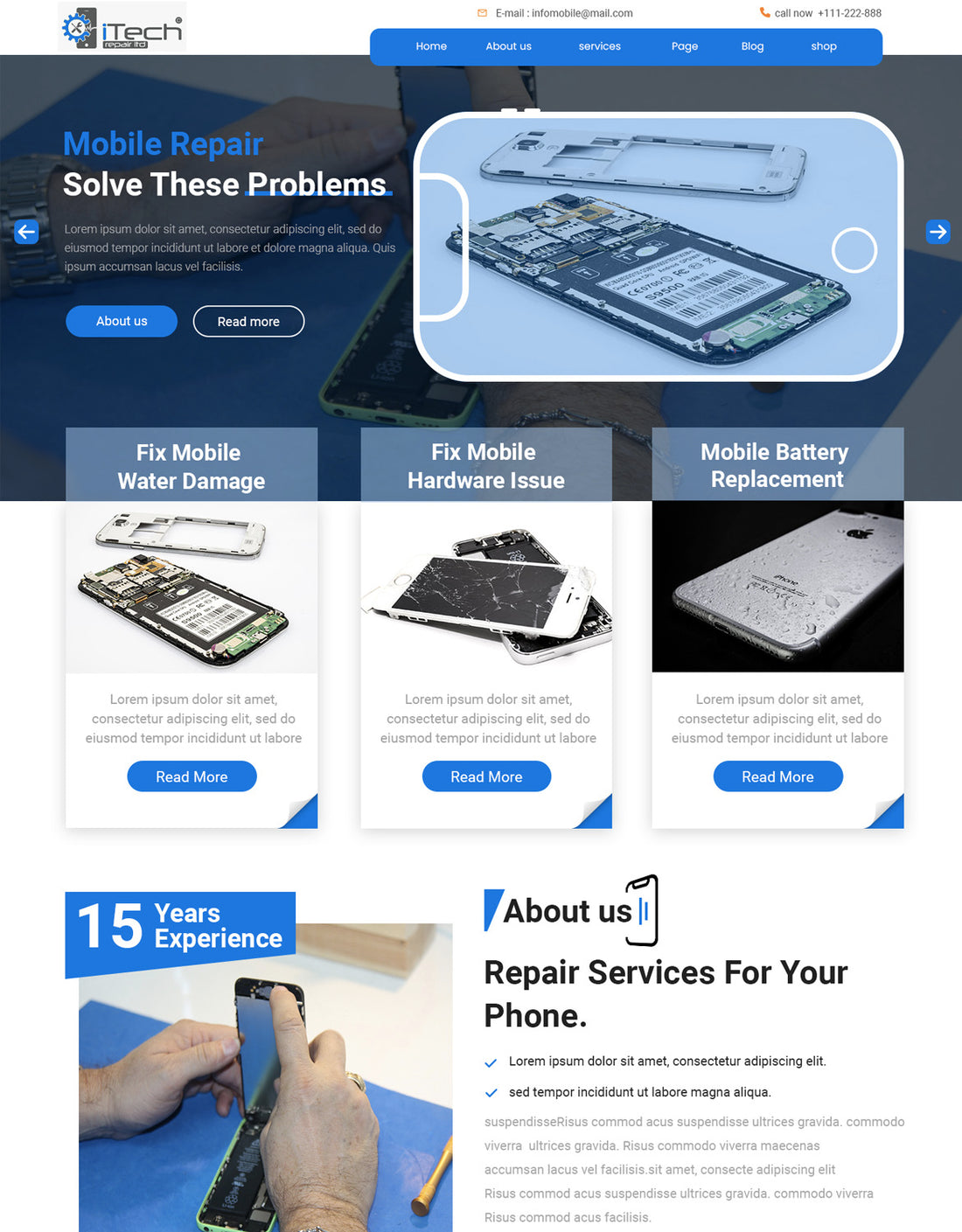 Mobile Repair Shop Free WordPress Theme – Logical Themes